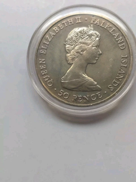 1981 FALKLAND ISLANDS 50p CROWN Prince Charles & Lady Diana Royal ...