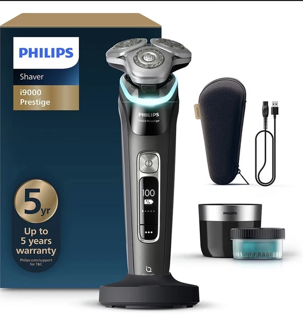 PHILIPS SHAVER I9000 Prestige Wet & Dry Electric Shaver SkinIQ Black ...