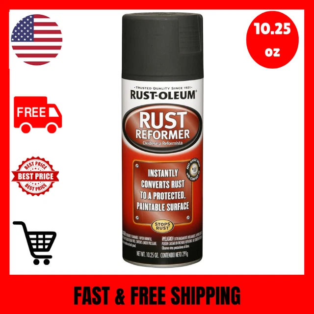 RUST-OLEUM STOPS RUST Converter Rust Reformer Spray Flat Black Finish ...