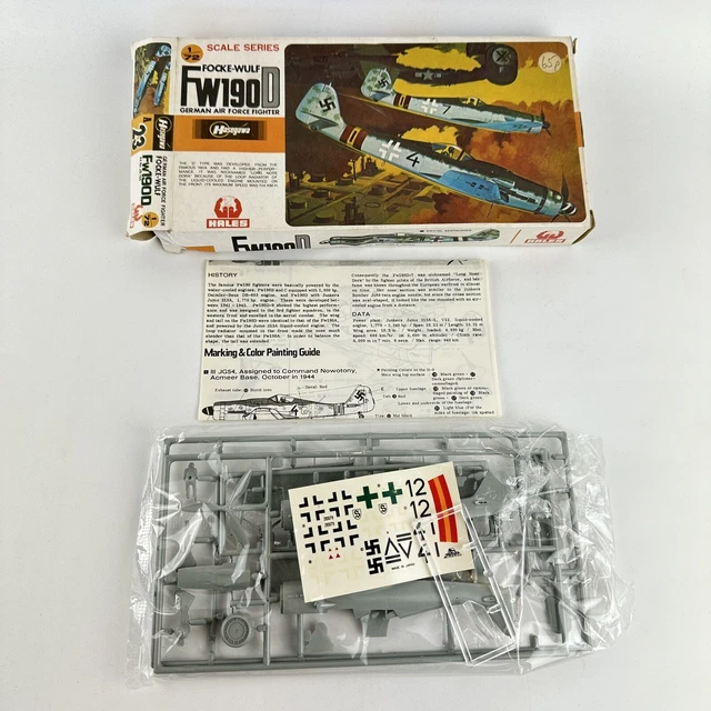 HALES HASEGAWA FOCKE Wulf FW190D German Air Force Fighter Plane Kit 1: ...
