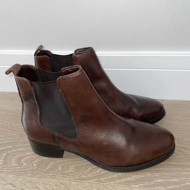 MARKS AND SPENCER chelsea boots 7 Worn Twice Brown Leather £20.00 ...