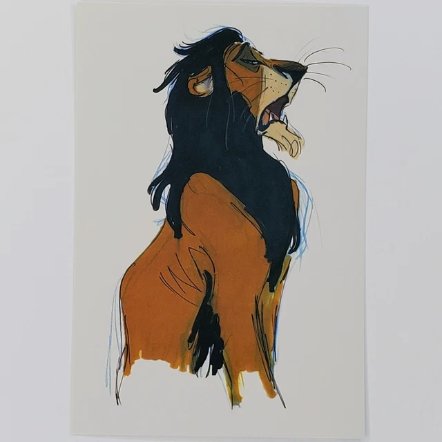THE LION KING Postcard Scar Concept Art of Disney Villain Andreas Deja ...