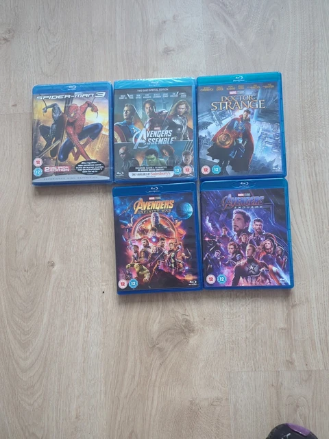 MARVEL MOVIE BLU-RAY Bundle X5 Including SpiderMan 3 & Avengers 1 ...