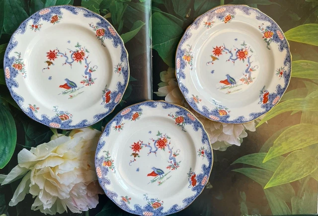 RARE ANTIQUE C.1920 Royal Crown Derby Quail Floral Oriental Pattern 3 ...