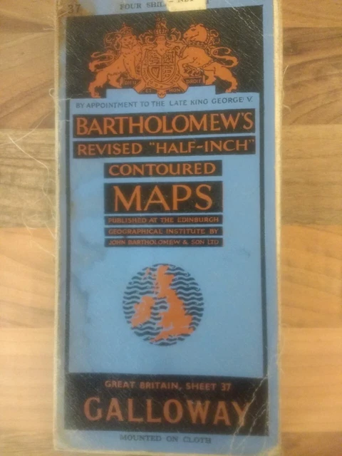 BARTHOLOMEWS VINTAGE HALF-INCH Map of Galloway - sheet, number 37 EUR 4 ...