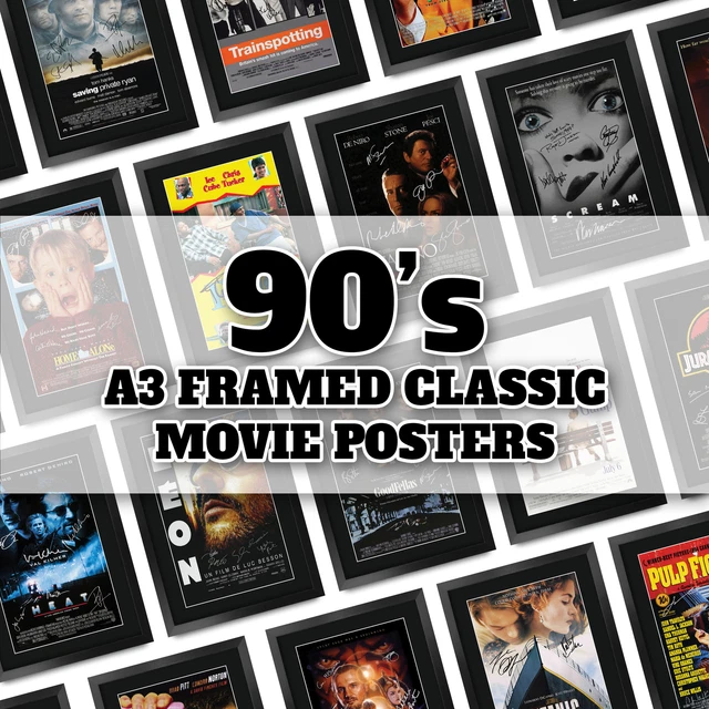 90S CLASSIC MOVIE Posters Framed Vintage Retro Film Prints High-Quality ...