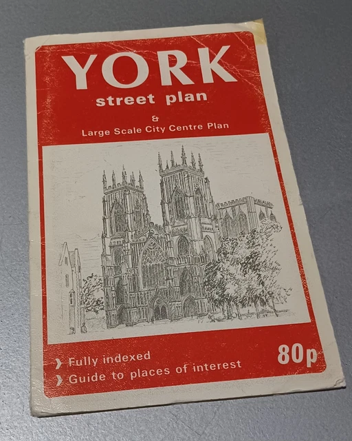 YORK-STREET PLAN WITH Index to Streets-Vintage Map 1970's/1980's EUR 8 ...