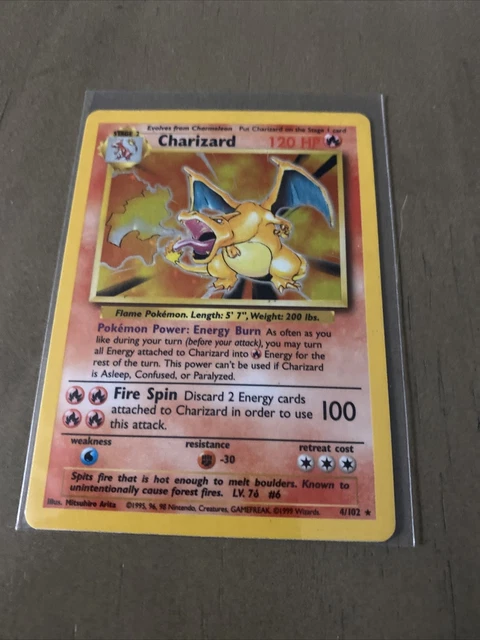 POKÉMON TCG CHARIZARD Base Set 4/102 Holo Unlimited Holo Rare LP EUR ...