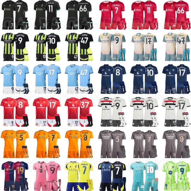 FOOTBALL 24/25 KIDS Mens Full Sports Strip 2024-25 Shirt/Shorts/Socks ...
