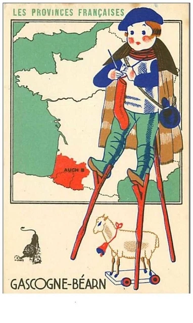 32.LES PROVINCES FRANCAISES.N°17.GASCOGNE-BEARN.CARTE ET LEGENDE.PETITS ...