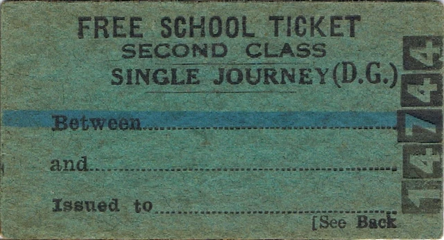 RAILWAY TICKETS NSWGR Free school term ticket blank second class single ...