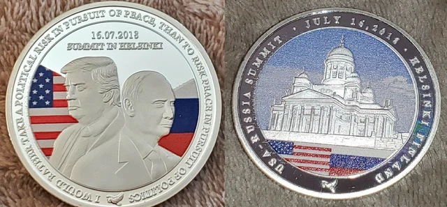 DONALD TRUMP WORLD Putin Russia Ukraine Peace I Silver Coin II III Old ...