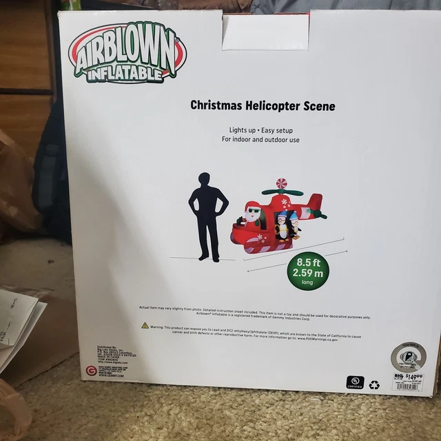 GEMMY! LED Animated Helicopter Christmas AIRBLOWN Inflatable Santa ...