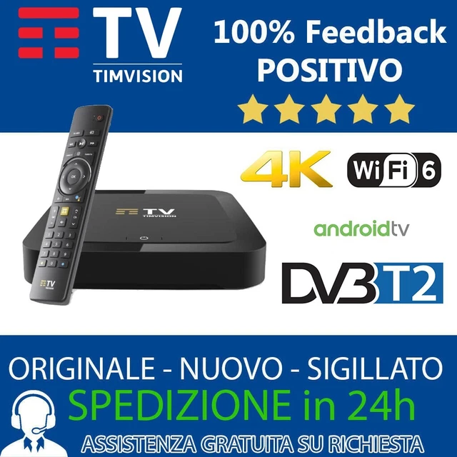 NUOVO DECODER TIM Vision Box Sagemcom Android Tv Dvb-T2 Wifi 6 4K Hdmi ...