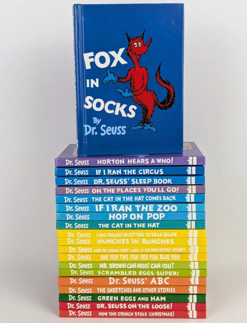 DR SEUSS MINI Books x 20 Cat in the Hat Green Eggs Fox in Socks Grinch ...