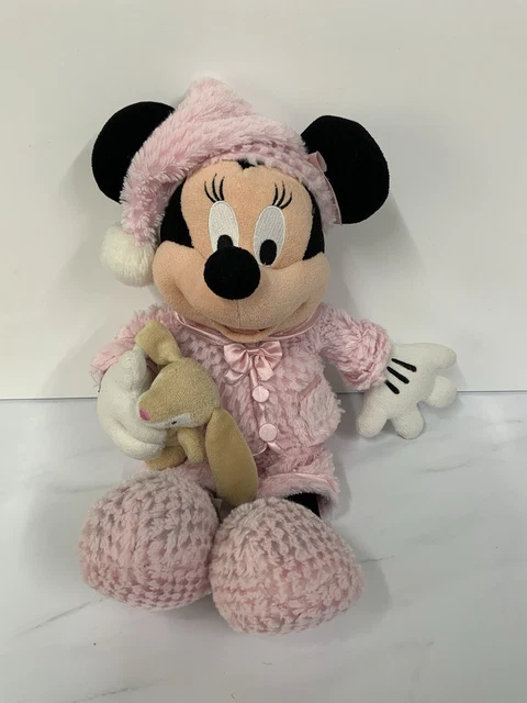 DISNEY MINNIE MOUSE Plush Soft Toy pjs Plushie Rabbit Disneyland Paris ...