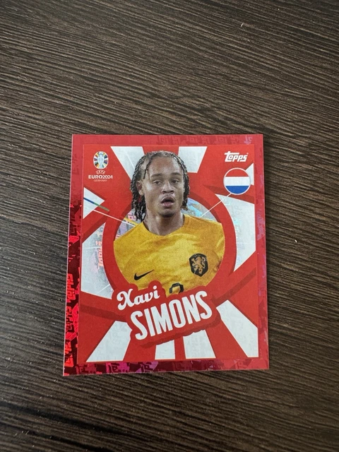 TOPPS STICKER EURO EM 2024 NED PTW Xavi Simons Topps Foil Parallel ...