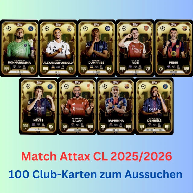 TOPPS- MATCH ATTAX Champions League 2025/2026 - 24 Basiskarten EUR 1,00 ...