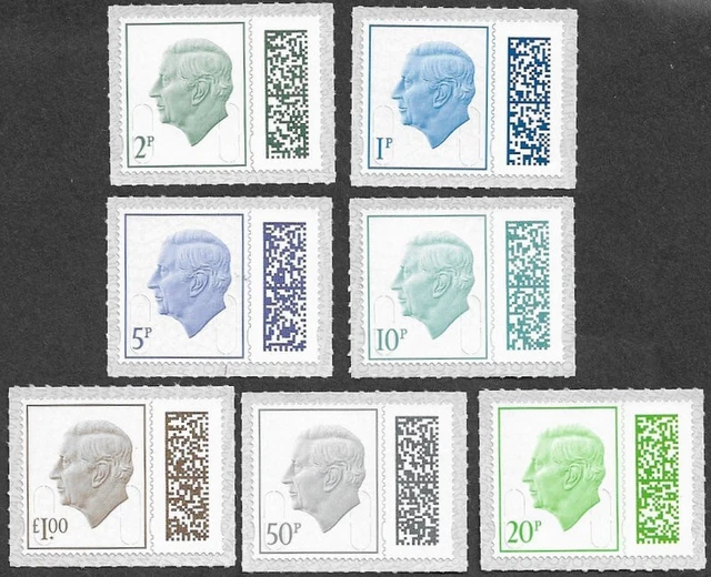 King Charles Iii Set To £1 Definitives Great Britain Mnh 2023 £4 95