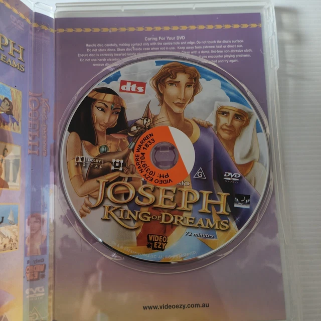 JOSEPH KING OF Dreams (DVD 2000) DreamWorks animation Drama ! Good Cond ...