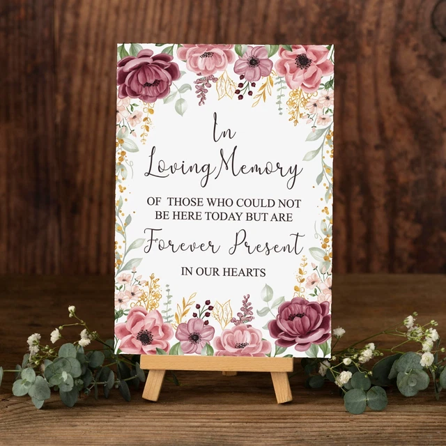 IN LOVING MEMORY Sign Poster For Wedding Reception Memory Gift ...
