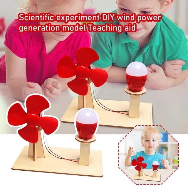 SCIENTIFIC EXPERIMENT DIY wind power generationmodel Toy aid Teaching ...