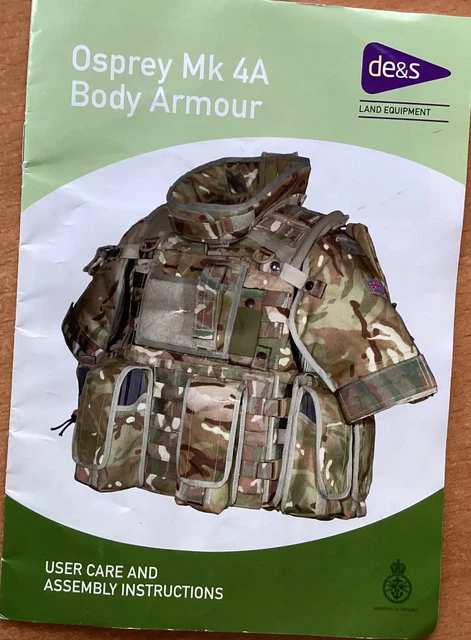 ORIGINAL BRITISH ARMY Pamphlet: Osprey Mk 4A Body Armour User Care ...