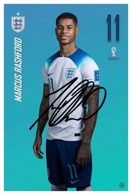 MARCUS RASHFORD - ENGLAND WORLD CUP 22 QATAR - 6x4 Signed Autograph ...