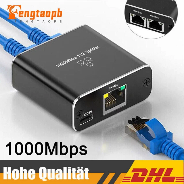Lan Splitter 1 Auf 2 High Speed 1000mbps Netzwerk Switch 2 Port Rj45 Switch Dhl Eur 12 91