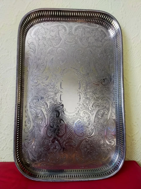 VINTAGE OBLONG ARTHUR price / Sheffield Sliver Plated On Copper Tray £ ...