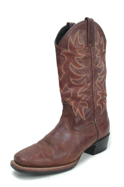 LAREDO BREAKOUT MENS Rusty Brown Leather Cowboy Western Boots Lined ...