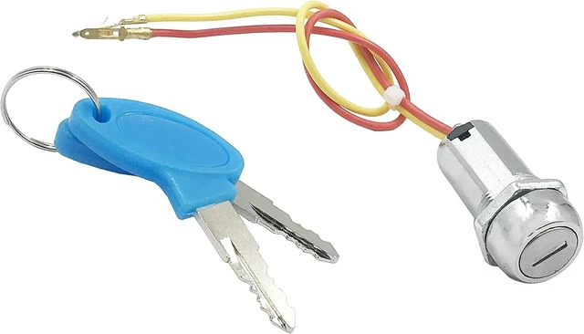 2-WIRE IGNITION SWITCH with 2 Keys 12V Rotary Panel Mount for Scooters ...