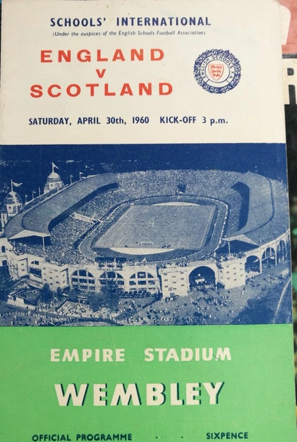 ENGLAND V SCOTLAND 1959-60 schools international £2.99 - PicClick UK
