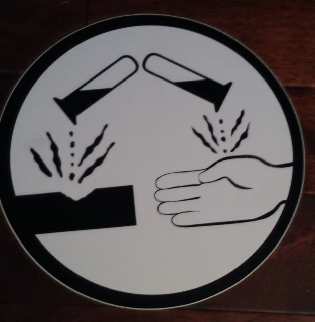 AUTOCOLLANT PANNEAU DE sécurité SIMDUT matériaux corrosifs classe 8 dia ...