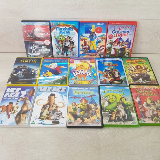 BUNDLE OF 15 DVDs Kids Children Cartoons Shrek Ice Age Rio Cars Buzz ...