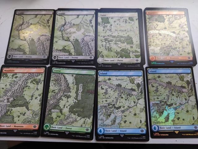 FULL ART MIDDLE EARTH MAP Lands Set X 33 Lord of The Rings Magic The ...