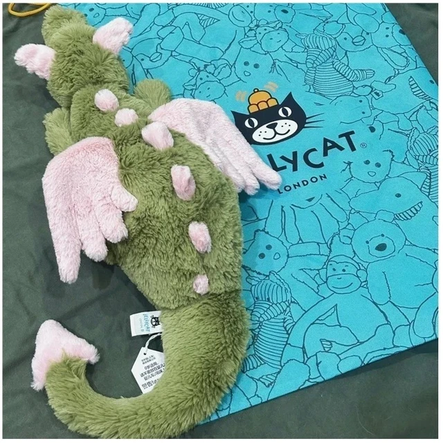 JELLYCAT MALACHY DRAGON - Exclusive Green/Pink Plush &Brand New with ...