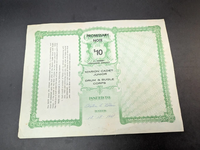 MARION CADET JR Drum & Bugle Corps OHIO 1951 Uniform Equipment Note ...