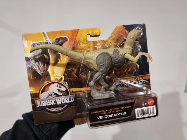 MATTEL JURASSIC WORLD Danger Pack Velociraptor Dino Trackers Dinosaur ...