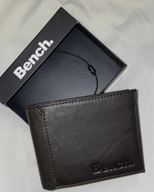 BENCH MENS BROWN Leather Bi Fold Wallet £24.99 - PicClick UK