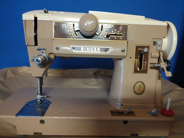 VTG SINGER 401A Slant-O-Matic Sewing Machine no pedal/power cords $225. ...