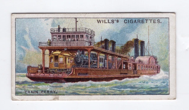 WILLS ENGINEERING CIGARETTE card #40. A Train Ferry Great Lakes Canada ...