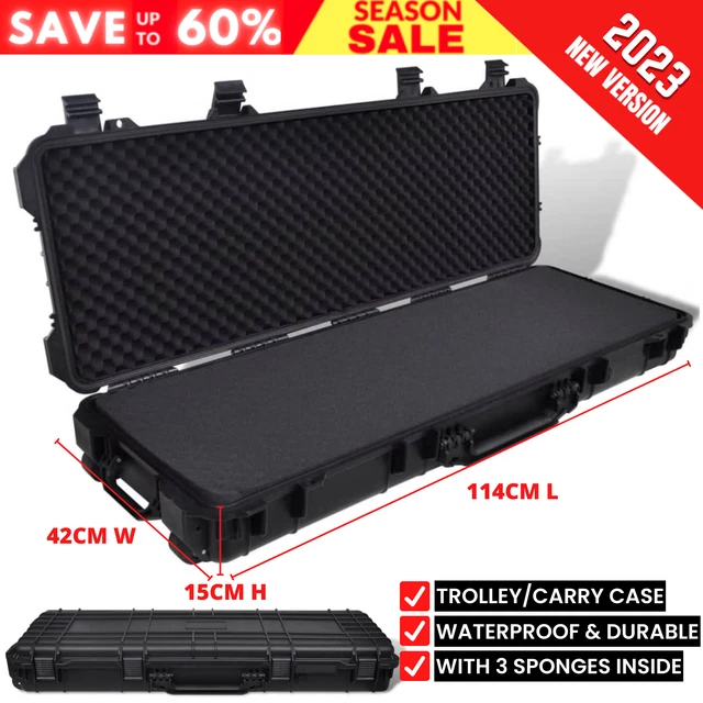 FIREARM GUN HARD Carry Case Portable Rifle Shotgun Waterproof Storage ...