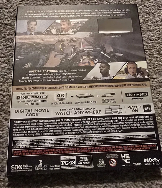 F1 THE MOVIE USA 4K UHD Blu-Ray Slip Cover Only (NO DISC) - FREE ...