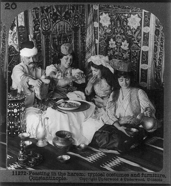 TURKEY FEASTING IN the harem: typical costumes and furniture, Cons ...
