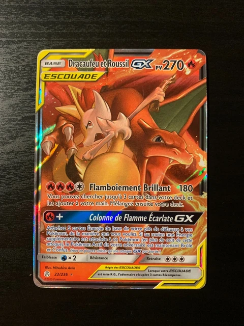 CARTE POKÉMON : Dracaufeu et Roussil GX 22/236 Eclipse Cosmique ...