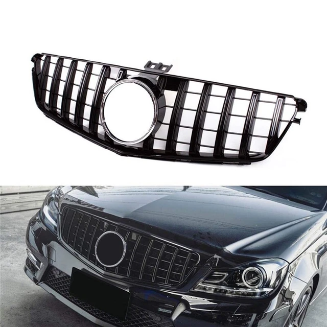 MERCEDES C CLASS W204 07-15 Front Grill Grille Black Panamericana Gt ...