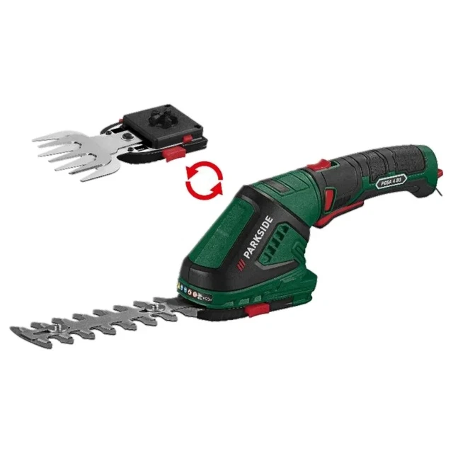 PARKSIDE 4V CORDLESS 2in1 Combi Shear Grass & Hedge Trimmer Pruner ...
