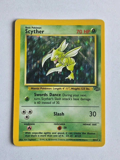 SCYTHER 10/64 DSCHUNGEL Set seltene Holo Pokémon Karte WOTC 1999 - Top EUR 29,13 - PicClick DE