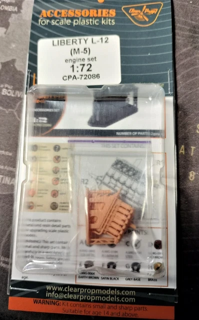 LIBERTY L-12 ENGINE set .1/72. Clearpropmodels EUR 3,00 - PicClick FR